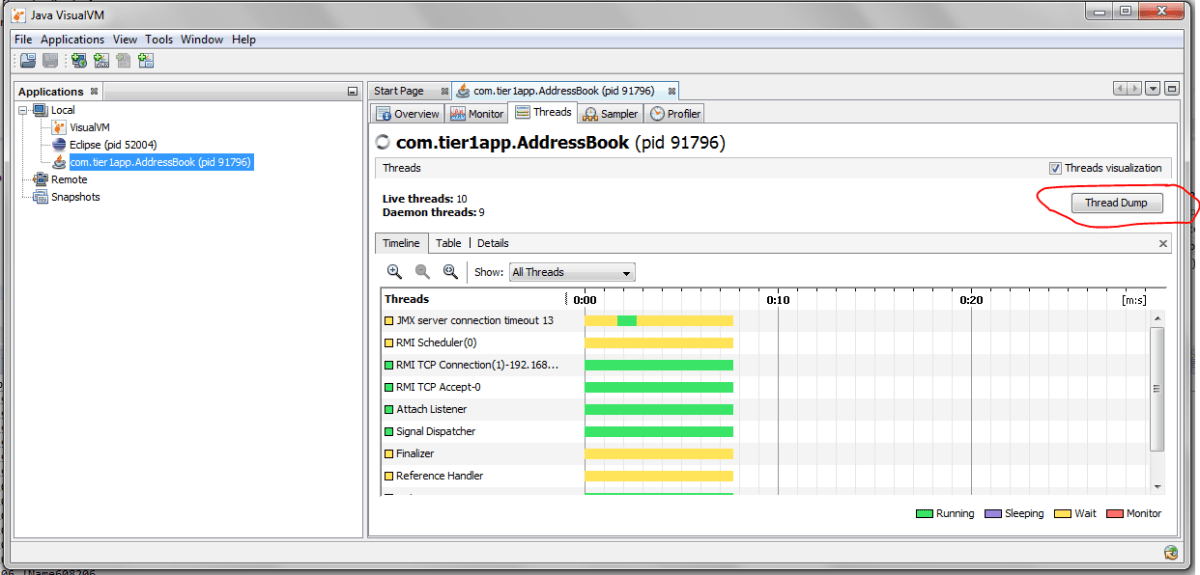 How to capture Thread dump? – jstack, jvisualvm – tier1app